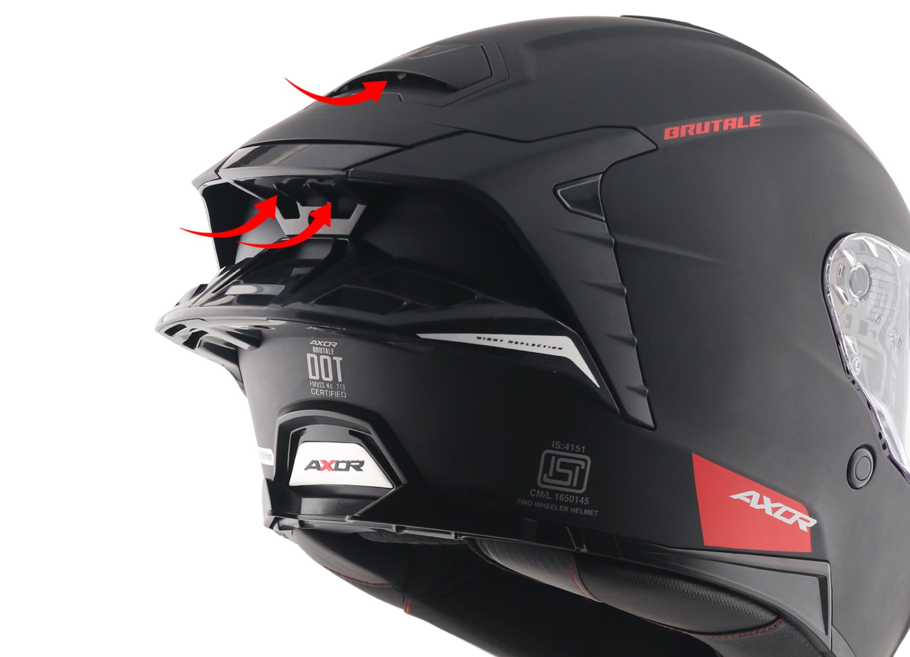 AXOR BRUTALE SOLID DUAL SPOILER HELMET (Dull Black)